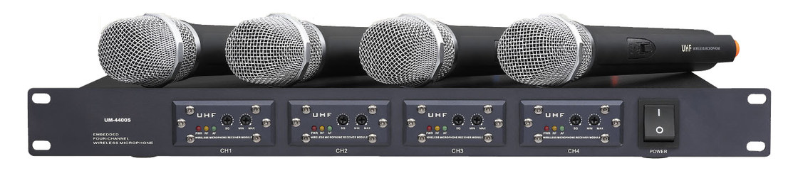 LS-4400 four channel fixed frequency UHF wireless microphone with 4 ...