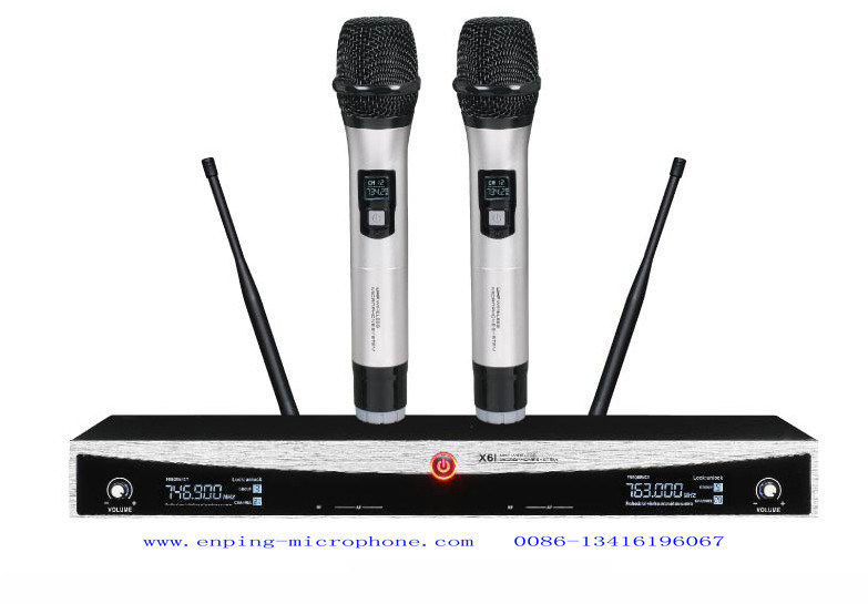 X6 fixed frequency wireless microphone system UHF Dual channel rack mountable very low price