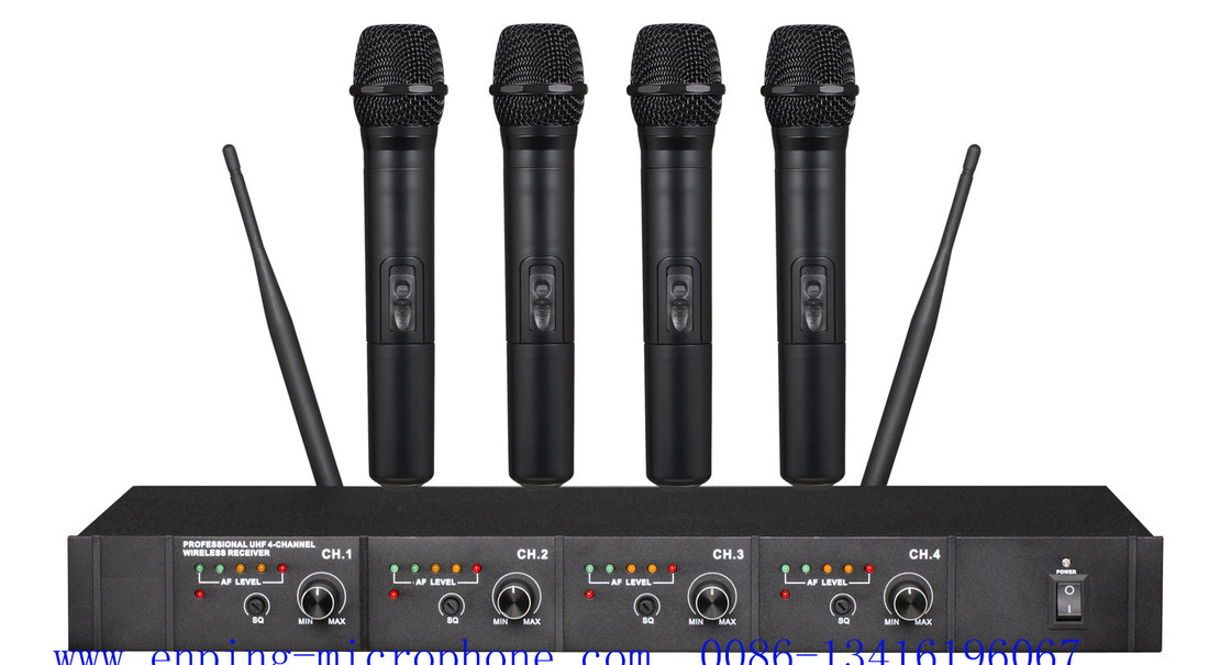 LS-6044 PRO 4-channels UHF wireless microphone system with 4 MICS ...