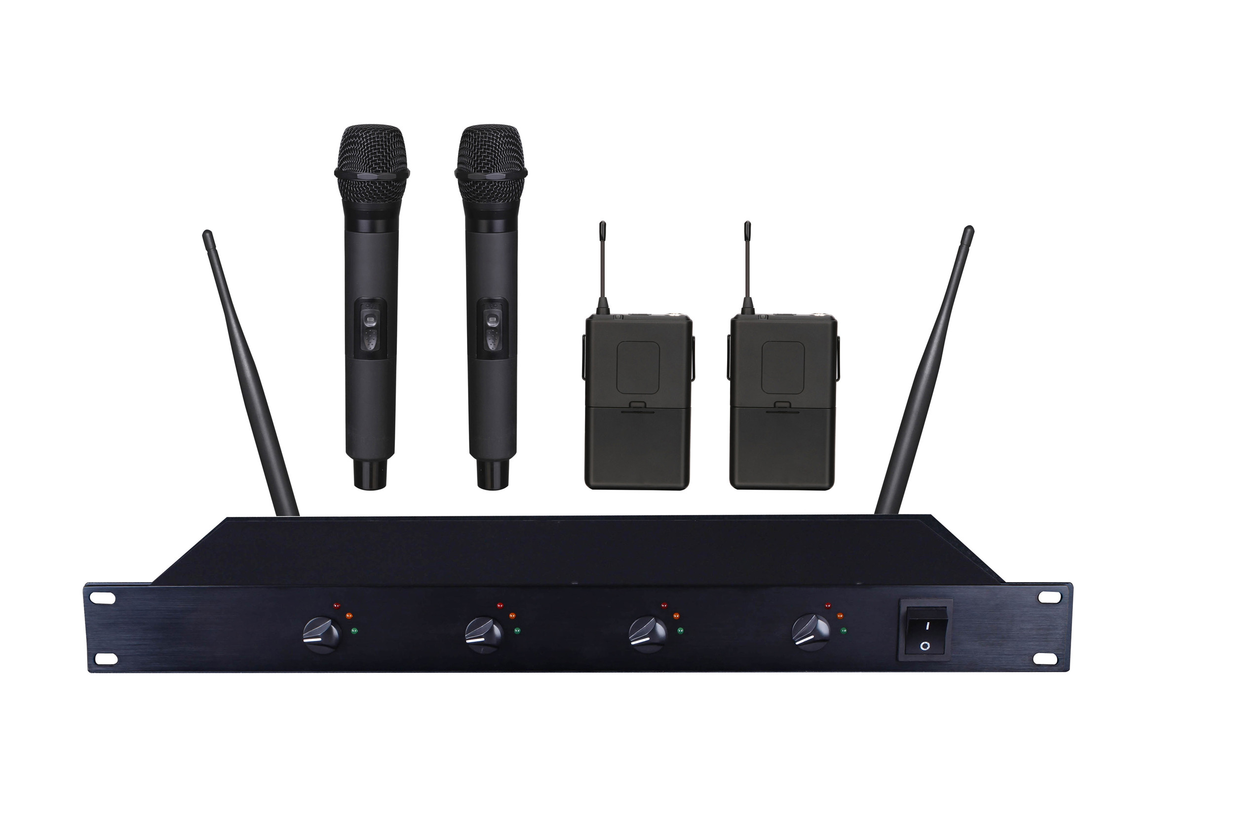 LS-4300 4 channel UHF simple wireless microphone system / mikrofon / 19 ...