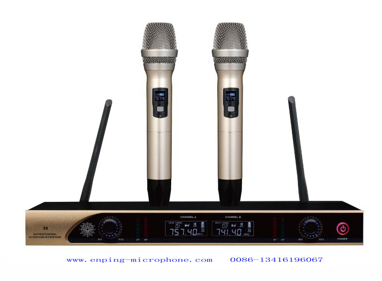 X9 fixed frequency wireless microphone system UHF Dual channel rack mountable very low price
