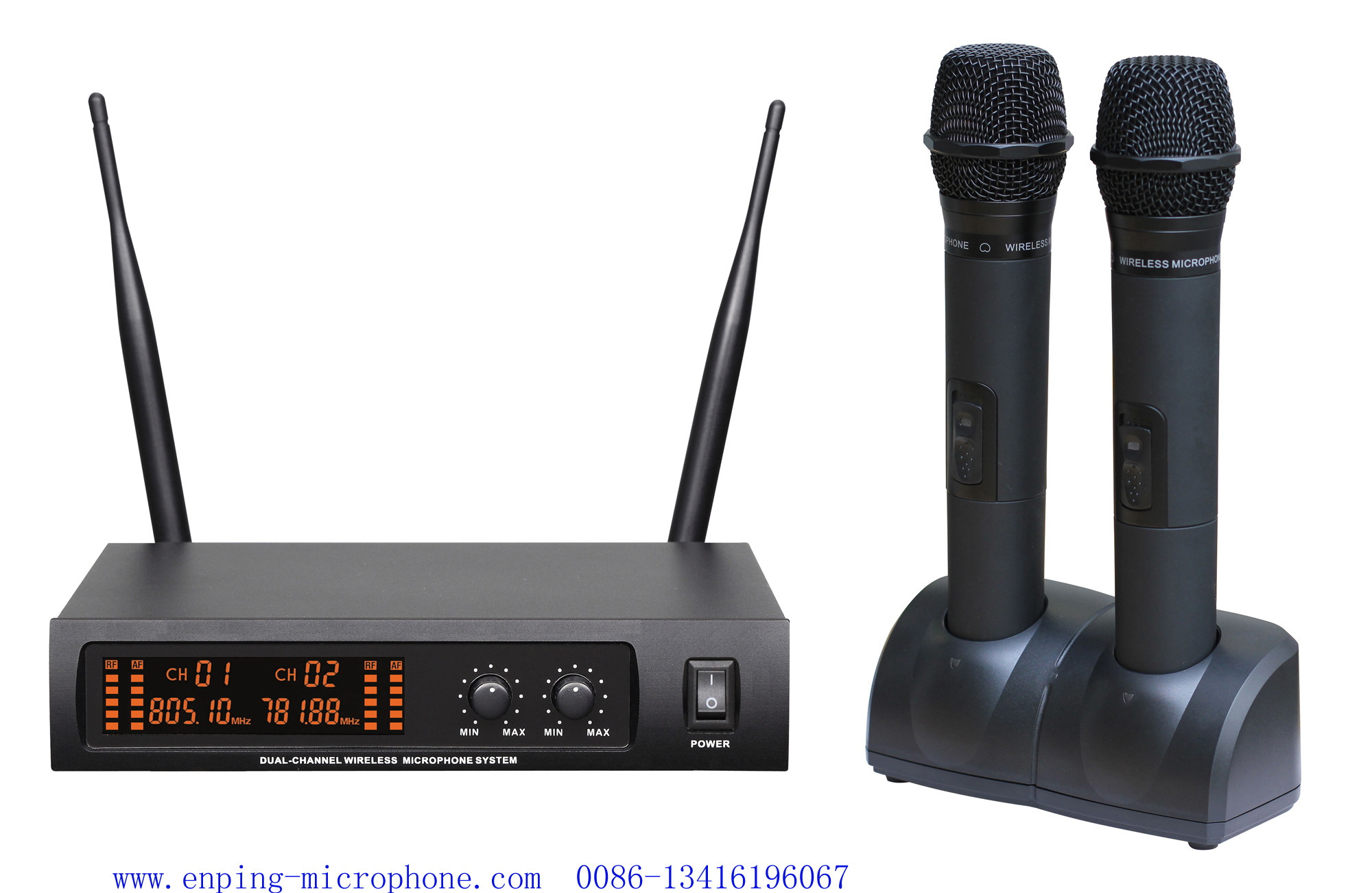 LS-670S Pro Dual wireless microphone system UHF fixed frequency LCD ...