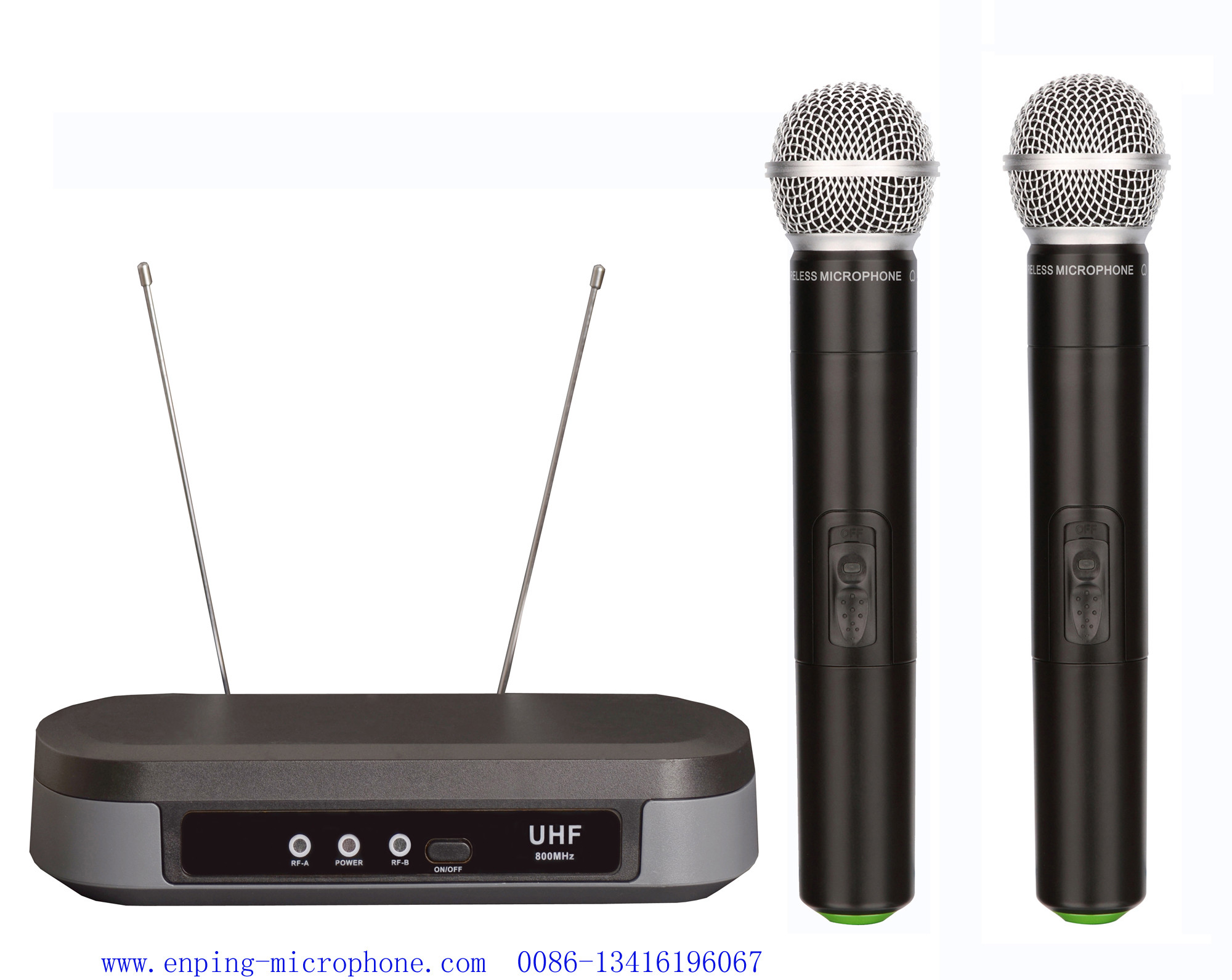 LS-7210 UHF dual channel wireless microphone with 2MICS / micrófon ...