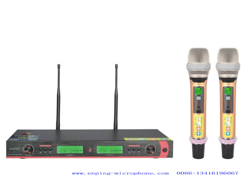 UGX10II UHF wireless microphone system with IR selectable frequency and automatic power-off ...